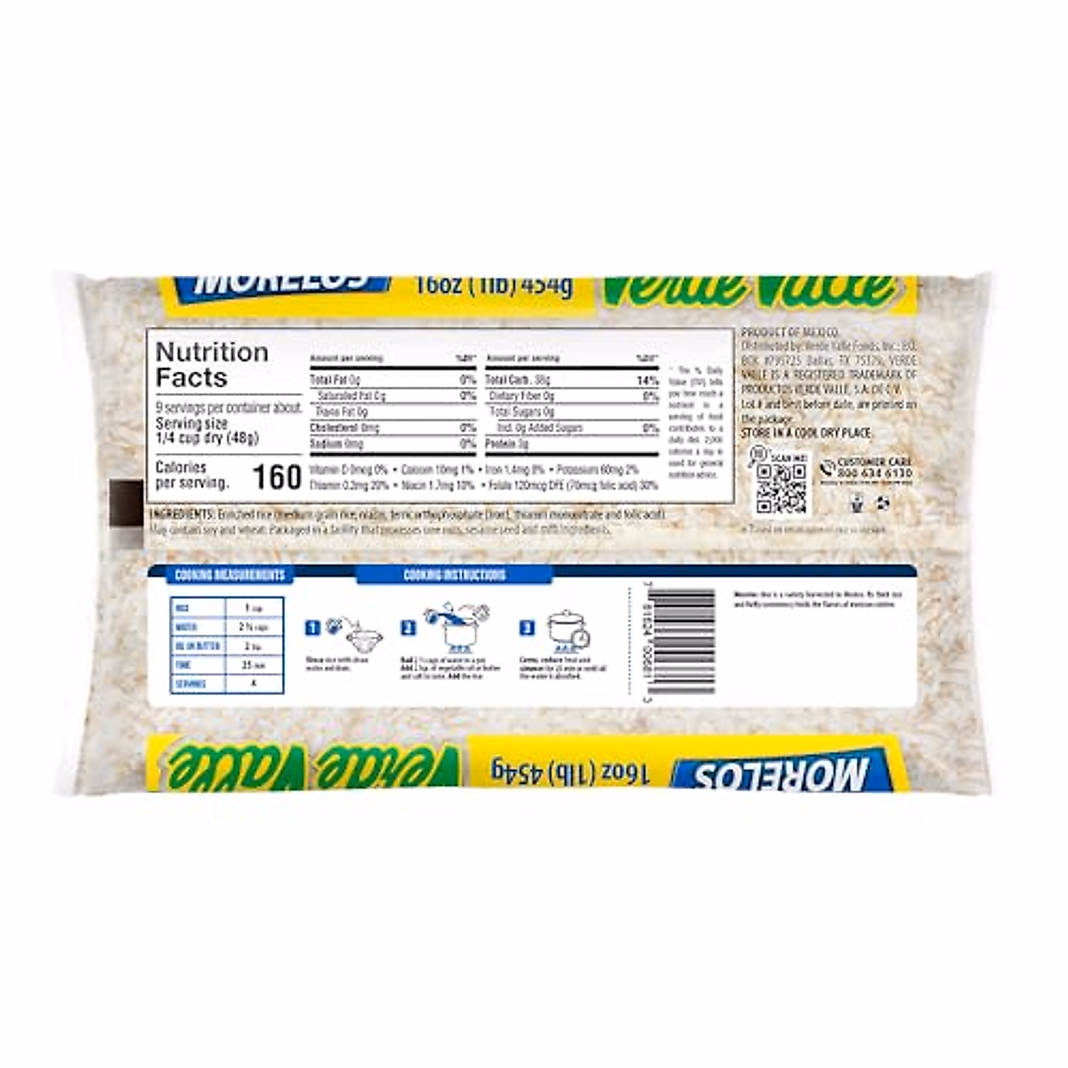 Verde Valle Morelos Rice 1 Lb (Pack of 1)