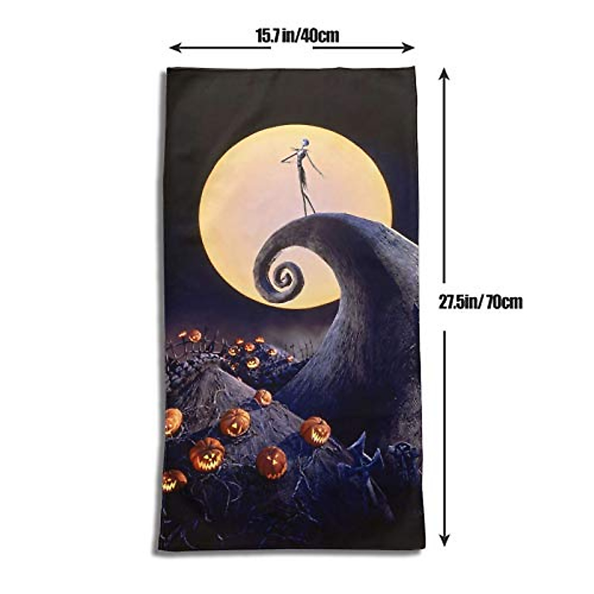 MSGUIDE The Nightmare Before Christmas Hand Towels Ultra Soft Highly Absorbent Bathroom Towel Multipurpose Thin Kitchen Dish Guest Towel for Hotel, Gym and Spa Christmas Decor (27.5" x 15.7")