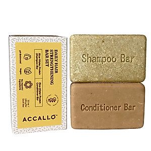 Accallo Bar Shampoo and Conditioner: Rice Water Shampoo Bar, Conditioner Bar, for Hair Growth, Travel Size Sets, Solid Shampoo