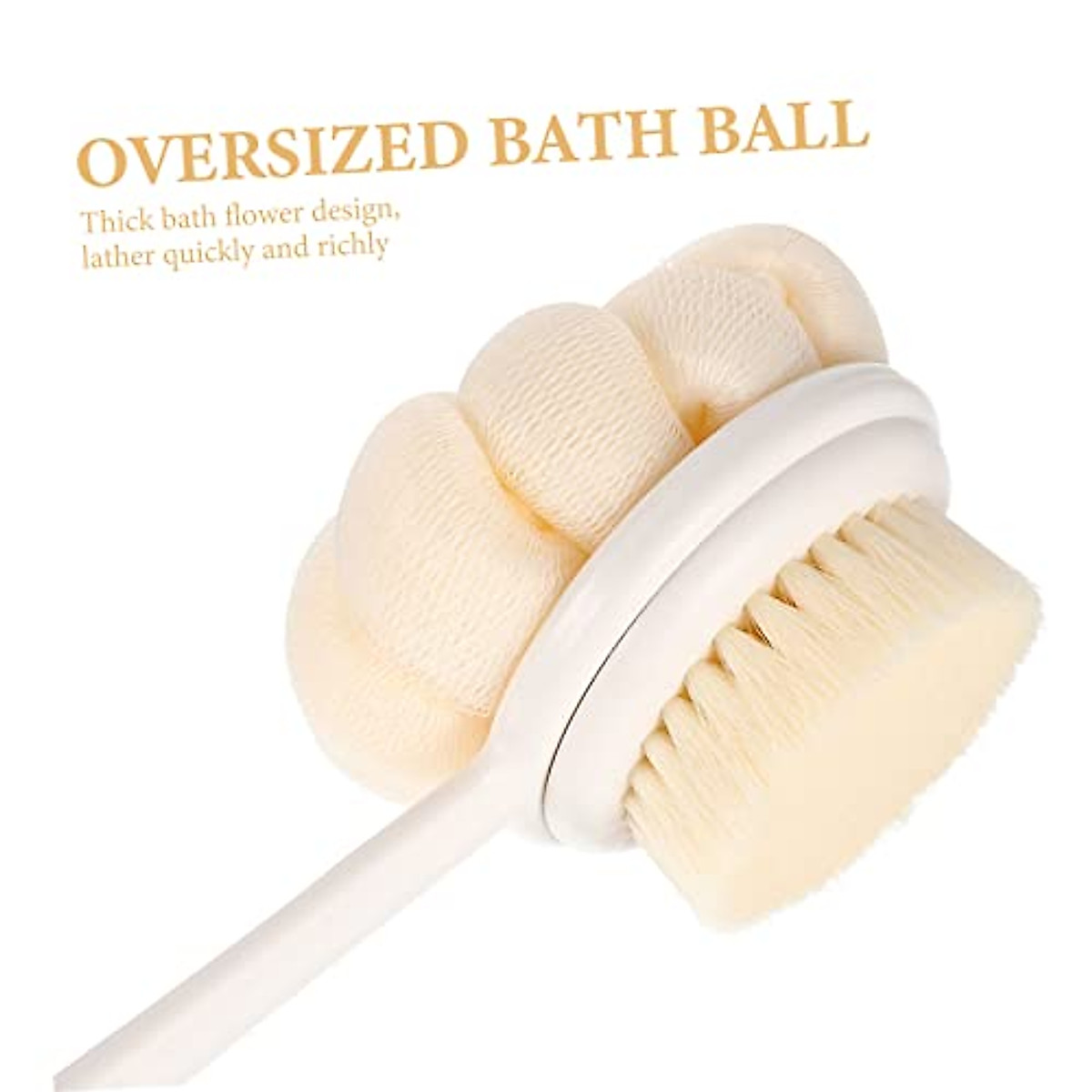 Healifty 2pcs Long Handle Bath Brush Body Cleansers Bath Back Brush Nubuck Cleaner Dry Brushing Body Brush Dual- Sided Back Brush Back Scrub Brush or White Back Scrubbers Body Shower Brush