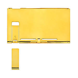 eXtremeRate Back Plate for Nintendo Switch Console, NS Joycon Housing Shell (D-Pad Version) with Full Set Buttons, DIY Replacement Shell for Nintendo Switch - Chrome Gold