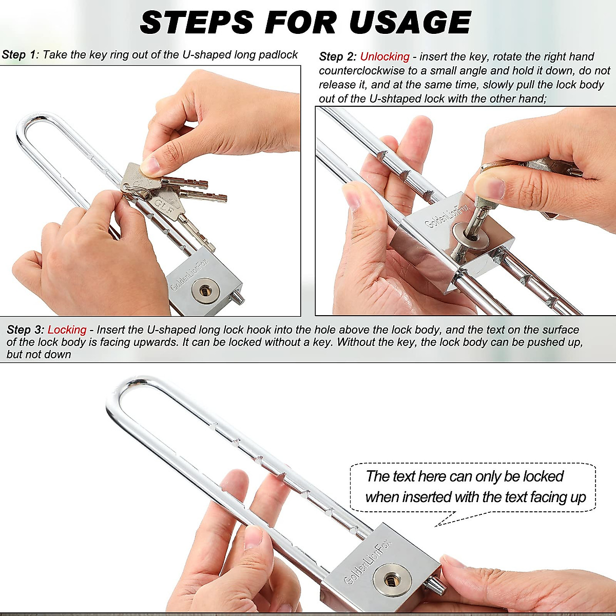 Photect 2 Pack Long Shackle Padlock with Key 2 Inch Solid Brass Removable Adjustable Length Silver Shackle for Gates, Cabinets, Safe Boxes, Bike Lock