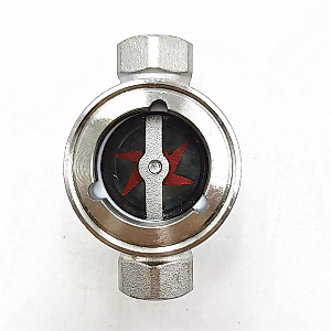 1/2" 3/4" 1" 1-1/4" 1.5" 2" BSP Stainless Steel 304 Sight Water Flow Indicator With Concentric PTFE Impeller (1/2" DN15)