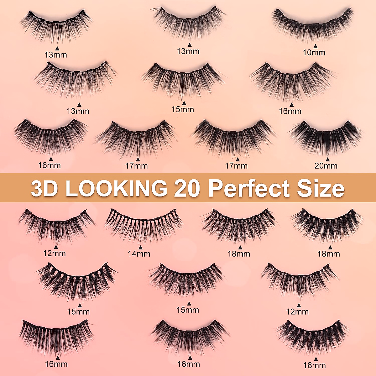 BESNEL Magnetic Eyelashes with 20 Pairs Premium 3D Different Density and 2 Lash Extension Tweezers for Women Girls Natural Look Reusable No Glue Needed