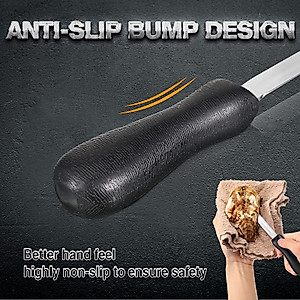 6 Pieces Oyster Shucking Knife Kitchen Oyster Knife Oyster Shucker Clam Knife Stainless Steel Oyster Opener Tool Seafood Tools Seafood Opener with Non Slip Handle for Home Restaurant(Black)