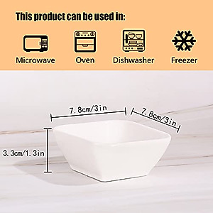 SZUAH 3 oz Ceramic Dip Bowls Set, 8 Pack White Porcelain Mini Dipping Sauce Bowls Condiments Server Dishes- Perfect for Tomato Sauce, Soy, Vinegar, BBQ and Other Party Dinner