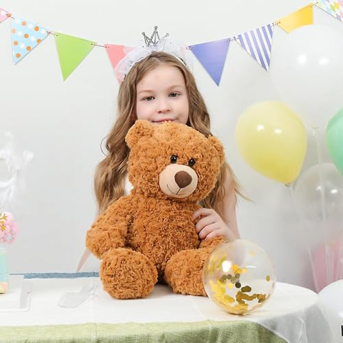 Tezituor Small Teddy Bear Stuffed Animals 18inch, Cute Little Teddy Bear Plush Toys for Kid Girl Boy (Brown)