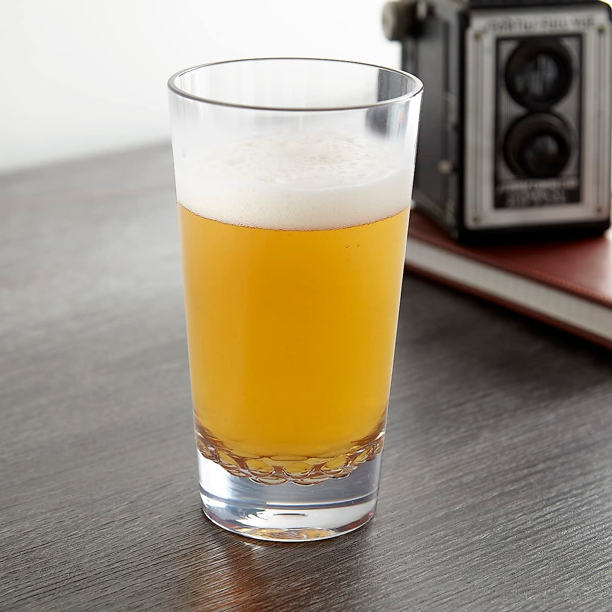 Puraform Clear Tritan High Ball, Tall Drinking Glass, 16oz Drinkware | Set of 4 | Unbreakable, Shatterproof, Dishwasher Safe, Kid Proof | Perfect for Everyday Use, Parties, Pools, and Events