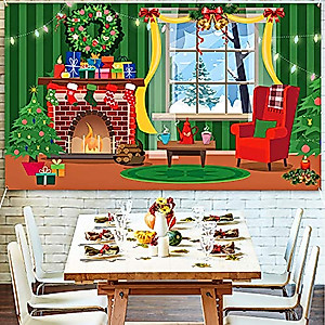 Merry Christmas Backdrop Scene Setters Banner Welcome Winter Snow Decorative Xmas Background for Wall Decoration Christmas Party Decor Holiday