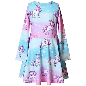 American Doll & Girl Matching Dresses Star Unicorn Outfits, Size 8 9