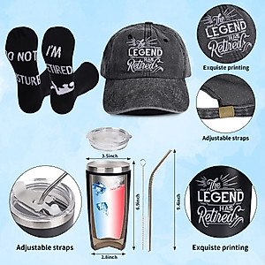 Kolewo4ever 9 Pcs Retirement Gift for Men Happy Retirement Gifts for Coworker, Teachers, Dad, Grandpa Best Retirement Gifts Box with Insulated Tumbler Baseball Cap Socks