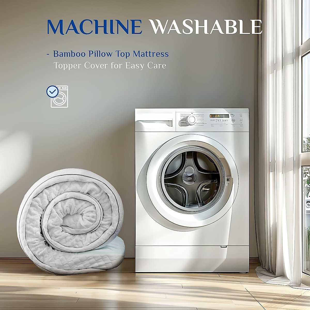 Dual Layer 3 Inch Memory Foam Mattress Topper Queen Size, 2 Inch Cooling Gel Memory Foam Plus 1 Inch Down Alternative PillowTop Mattress Pad Cover with 8-21 Inch Deep Pocket