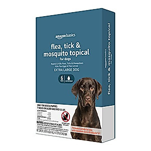 Amazon Basics Flea, Tick & Mosquito Topical Treatment for X-Large Dogs (over 55 pounds), 6 Count (Previously Solimo)