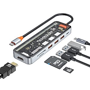 Tiergrade USB C Hub, 7 in 1 USB C to HDMI Multiport Adapter with HDMI, 100W PD, 3 USB-A 5 Gbps, TF/SD Card Reader, USB C Dock for MacBook Air/Pro, XPS, and More Type-C Device