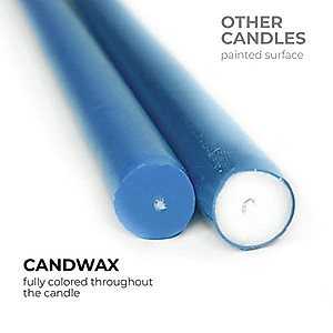 CANDWAX Dark Blue Taper Candles Pack of 4 - Straight Candles 10 inch Ideal as Unscented Candles, Dinner Candles and Table Candles - Slow Burning Candles Dripless - Smokeless Long Candlesticks