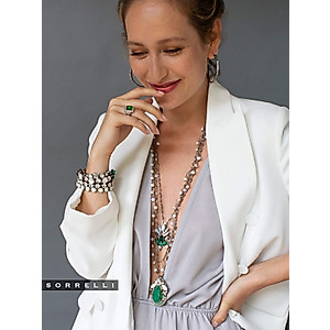 Sorrelli Riveting Romance Cuff Bracelet, Antique Silver-Tone Finish, Crystal