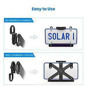 AUTO-VOX Steel Flat Tab Brackets for License Plates, Used for Soalr1 Wirless Backup Camera for Trucks