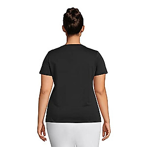 Lands' End Women s SS Relaxed Supima Crew Neck T Shirt Black Plus 2X
