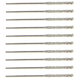 Auniwaig 10PCS 0.03-Inch Diamond Twist Drill Bits 0.8mm High Speed Steel HSS for Glass Sea Shells Stone