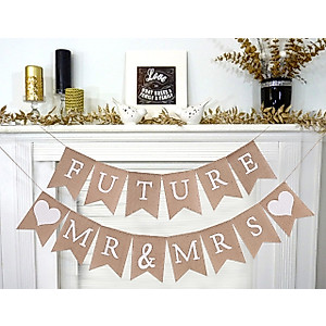 Future Mr&Mrs Burlap Banner - Future Mr&Mrs Couples Shower Decor,Bridal Shower Decorations ,Engagement Banner , Best Bridal Wedding Supplies