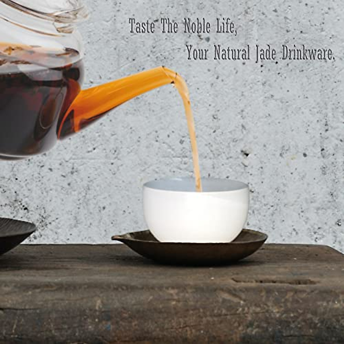 LLY Small Tea and Liquor Cups, Natural Jade Cup Kung Fu Teacups, One Ounce Capacity, A High-Grade Gift for Business and Ceremony (Suet Jade)