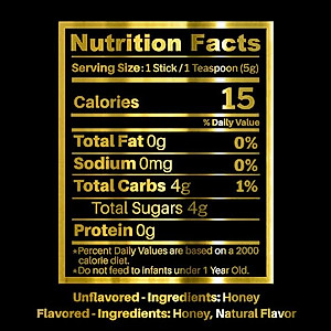 Honey Plus Co | 100% Natural Honey Sticks - Vanilla (Flavored) - 12 Pcs