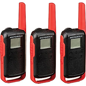 Motorola Solutions T210TP Two-Way Radio Black W/Red Three-Pack
