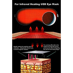 Emacombo Heated Eye Mask Reusable USB Silk Steaming Eye Mask with Temperature/Timer Control for Sleeping Eye Puffiness, Dry Eye, Tired Eyes, Blepharitis, Styes and Eye Bag