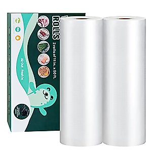 Happy Seal Vacuum Sealer Bags 11x50 Rolls 2 Pack for Food Saver, Seal a Meal, BPA Free, Commercial Grade, Great for Vac Storage, Meal Prep or Sous Vide