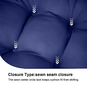 Pcinfuns Outdoor Wicker Cushions, Patio U-Shaped Tufted Chair Pads Decorative Seat Cushion Set for Garden Home Office Furniture Ornament,19 x 19 x5 Inch, Deep Blue