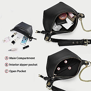 LAORENTOU Cowhide Women Shoulder Bag Crossbody Purses for Women with Chain Strap Quilted Bags Clearance