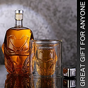 Yingluo Transparent Creative Whiskey Decanter Set with 2 Glasses Gift For Men Dad Friend Movie Fan,Anniversity,Flask Carafe,Whiskey Carafe for Liquor,Scotch,Vodka,Bourdon - 750ML