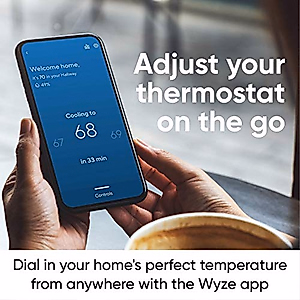 Wyze Programmable Smart WiFi Thermostat for Home with App Control, Energy Saving, Easy Installation, Works with Alexa and Google Assistant, Black