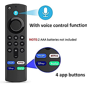 Voice Remote Control Replacement Fire TV L5B83G with Cover Silicone Case, fit for Fire TV Lite, Fire TV Stick 4K Max/Bundle (2nd Gen and Later), Cube (1st Gen and Later), Fire TV (3rd Gen)
