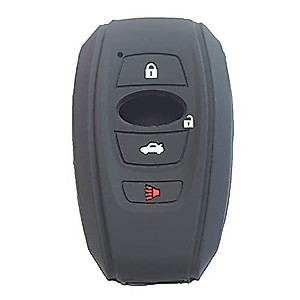 kcpros 2Pcs Rubber Silicone 4 Buttons Smart Key Fob Cover Case Skin Protector Keyless with Keychain Compatible with Subaru Ascent BRZ Crosstrek Forester Impreza Legacy Outback STI WRX Black Pink