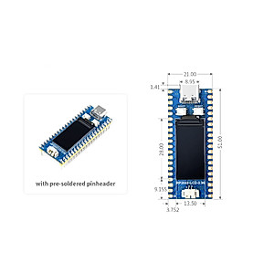 RP2040-LCD-0.96-M Mini Board High-Performance Pico-Like MCU Board with Pre-Soldered Header Based on Raspberry Pi Microcontroller RP2040,Onboard 0.96 inch LCD,USB-C Connector,Low-Cost