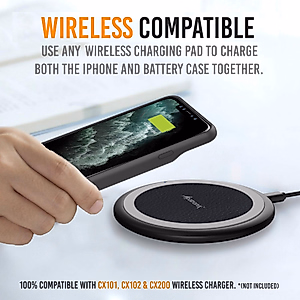 Alpatronix Battery Case for iPhone 13 Mini (5.4 inch), Strong Slim Portable Protective Extended Charger Cover with Wireless Charging, CarPlay and Certified Connector Chip (BX13mini) - Black