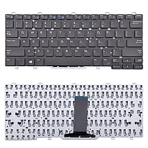 SUNMALL Replacement Keyboard Compatible with Dell Latitude 3340 3350 E3340 7350 E5450 E5470 E7450 E7470 13 7000 2-in-1 7350 Black US Layout Without Pointer No Backlight