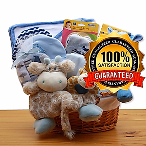 Fast Free 1-3 Day Delivery on Jungle Safari New Baby Boy Gift Basket - Blue#