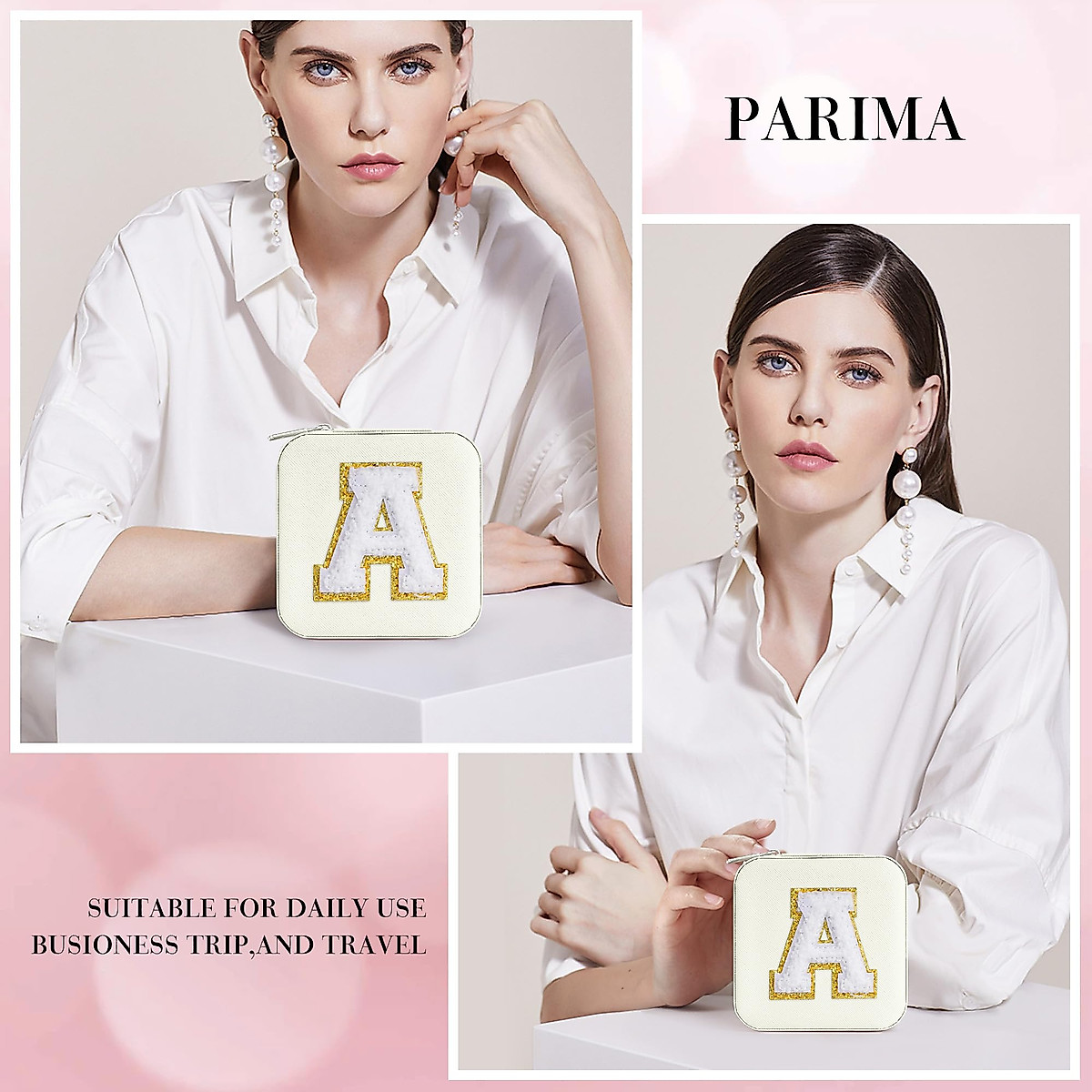 Parima Birthday Gifts for Women -2 Pieces Travel Jewelry Case Set, Travel Gifts Friend Gifts for Women Personalized Gifts Unique Gifts Christmas Gifts for Women Personalized Jewelry Boxes for Women