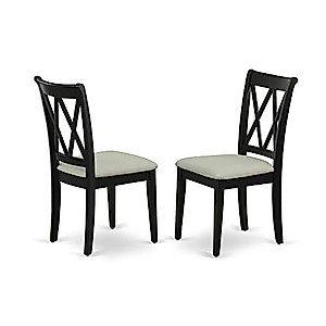 EAST WEST FURNITURE 9Pc Dining Set Includes a Rectangle Dining Table with Butterfly Leaf and Eight Double X Back Microfiber Seat Kitchen Chairs, Black Finish