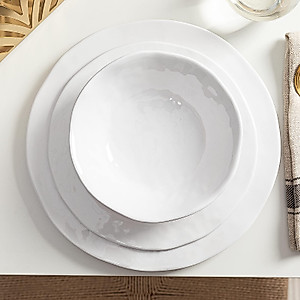 LEHAHA Basic White Melamine Dinnerware Sets, 18 Piece melamine dishes set, Service for 6, Plates and Bowls Sets Great for Indoor and Outdoor Use, Dishwasher safe…