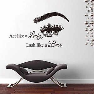 DXLING Beauty Salon Quote Wall Decal Stickers Make Up Store Home Decoration Murals LC705 (Black)