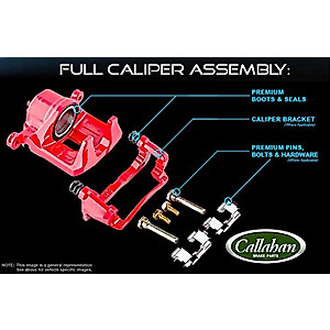 Callahan Rear Calipers and Replacement Brake Disc Rotors and Ceramic Brake Pads + Hardware Brake Kit For Ford Excursion F-250 Super Duty F-350 Super Duty SRW