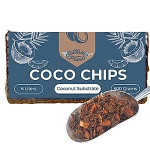 Southside Plants Coco Chip Medium Coconut Substrate for Garden Potting Soil - 100% Organic & Eco-Friendly 1.1 lb Brick for Indoor & Outdoor Flowers Plants Growth - 500 Grams