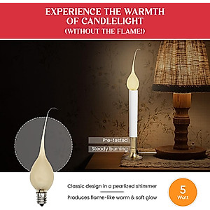 Creative Hobbies® Country Style Silicone Dipped Candle Light Bulbs (Pkg of 10 Bulbs) ~ 5 Watt Pearlized Silicone, Gold Glow