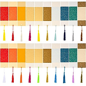 HINZIC 30Pcs Chinese Traditional Bookmark 6*18CM Xuan Paper Blank Bookmark with Colorful Tassels for Book Lovers DIY Making Gift