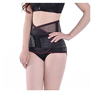 XMSM Breathable Lightweight Lumbar Back Brace for Men & Women Adjustable Lower Back Brace/Support for Pain Relief and Injury Prevention (Color : Black, Size : Medium)