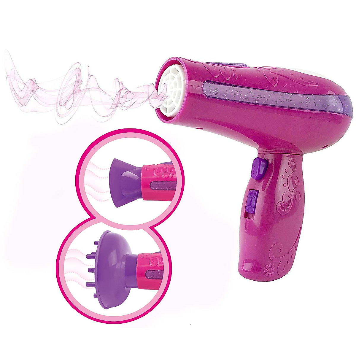 MEGAFUN Little Girls Beauty Hair Salon Toy Kit with Toy Hairdryer, Mirror & Other Accessories, Fashion Pretend Makeup Set for Kids