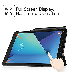 Fintie Slim Shell Case for Samsung Galaxy Tab S3 9.7, Super Slim Lightweight Stand Case with S Pen Protective Holder Auto Sleep/Wake for Tab S3 9.7 (SM-T820/T825/T827) 2017 Release, Black